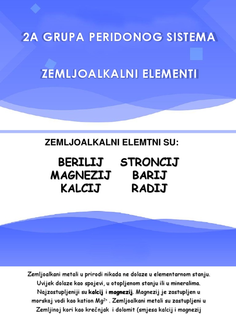 Zemljoalkalni Metali | PDF