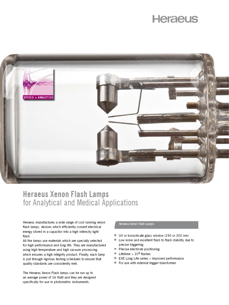 Xenon Flash Lamps | PDF | Ultraviolet | Flash (Photography)