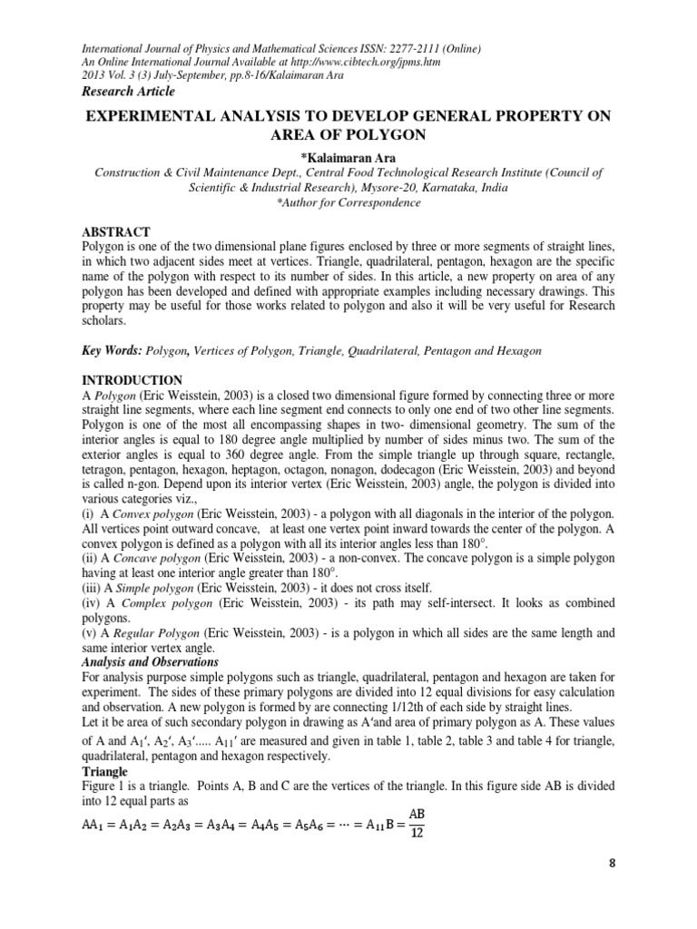 Polygon Area Analysis Study | PDF | Polygon | Geometry