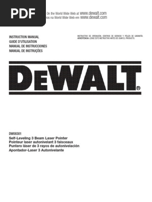 DeWalt DW08301 3 Point Laser PDF Calibration Laser