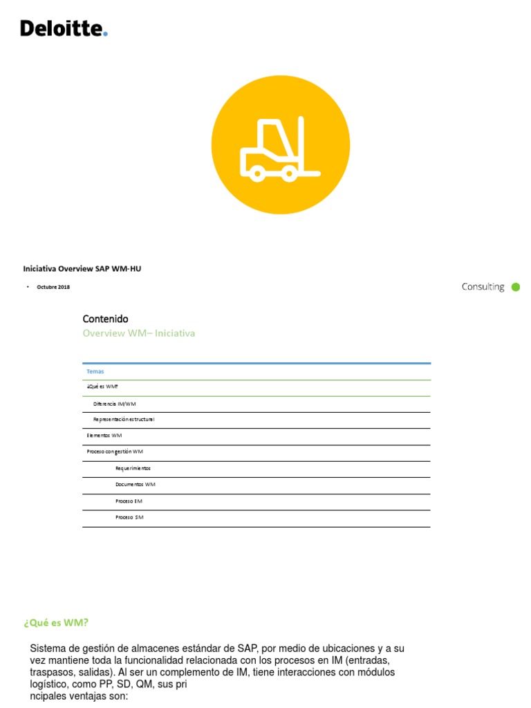 SAP WM Overview | PDF | Almacén | Logística