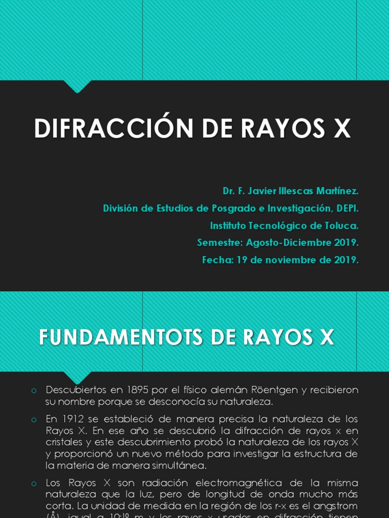 Difracción de Rayos X | PDF | Cristalografía de rayos X | Rayo X