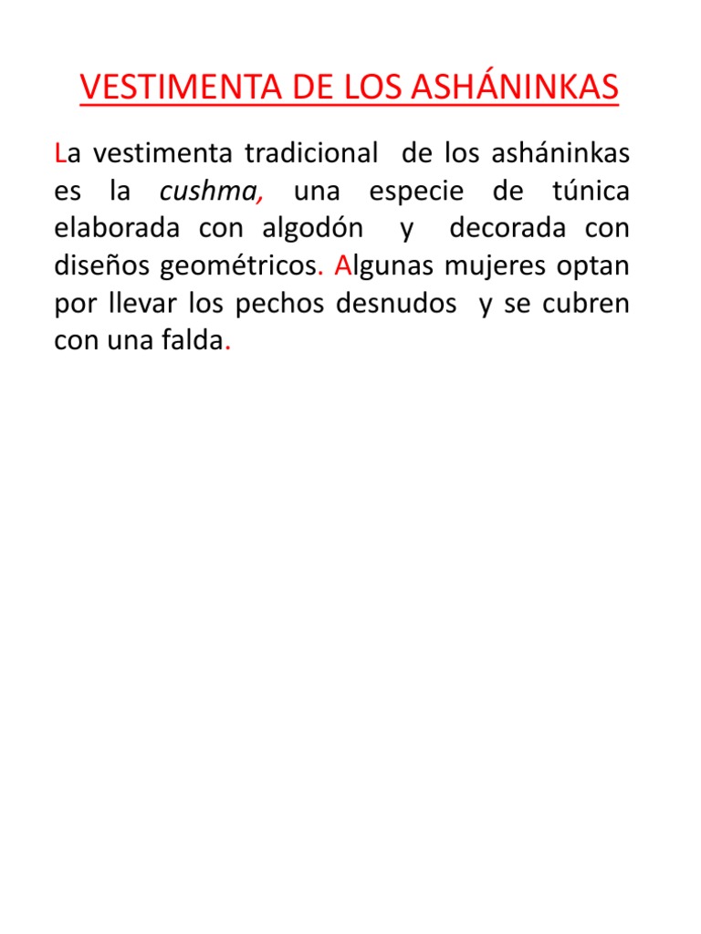 Ashaninkas Vestimenta | PDF