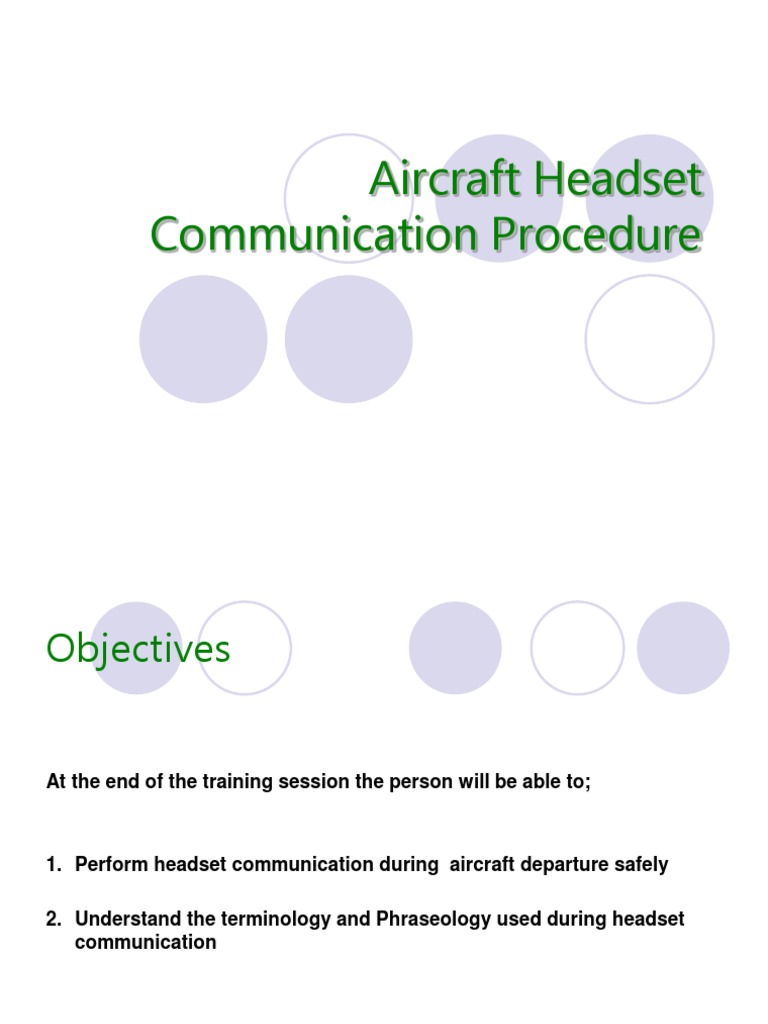 Aircraft Headset Communication Procedures | PDF | Landing Gear | Aerospace