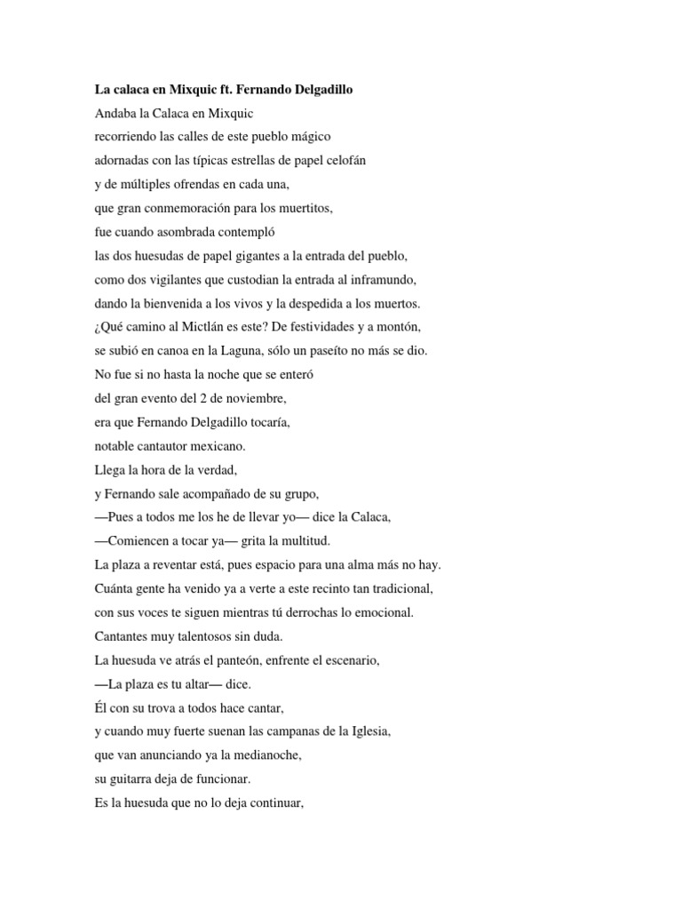 La Calaca en Mixquic FT | PDF
