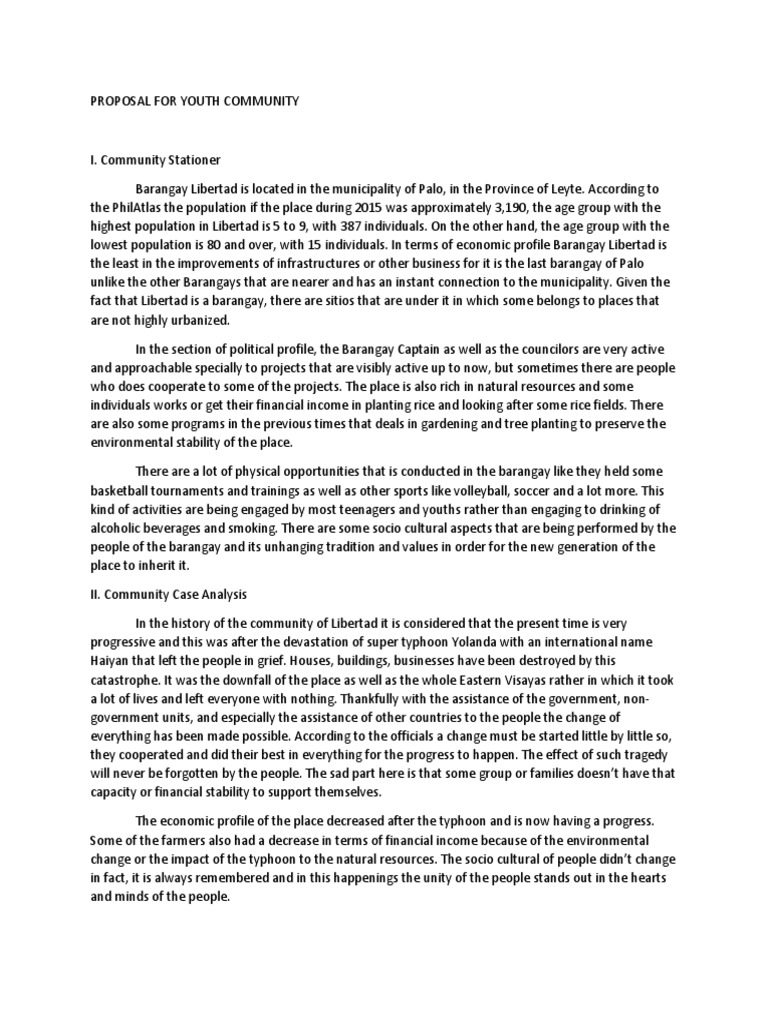 Proposal For Youth Community | PDF