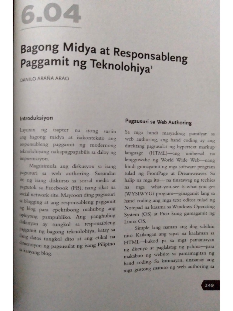 Bagong Midya at Responsableng Paggamit NG Teknolohiya | PDF