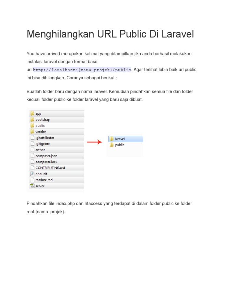 Menghilangkan URL Public Di Laravel | PDF | Komputer