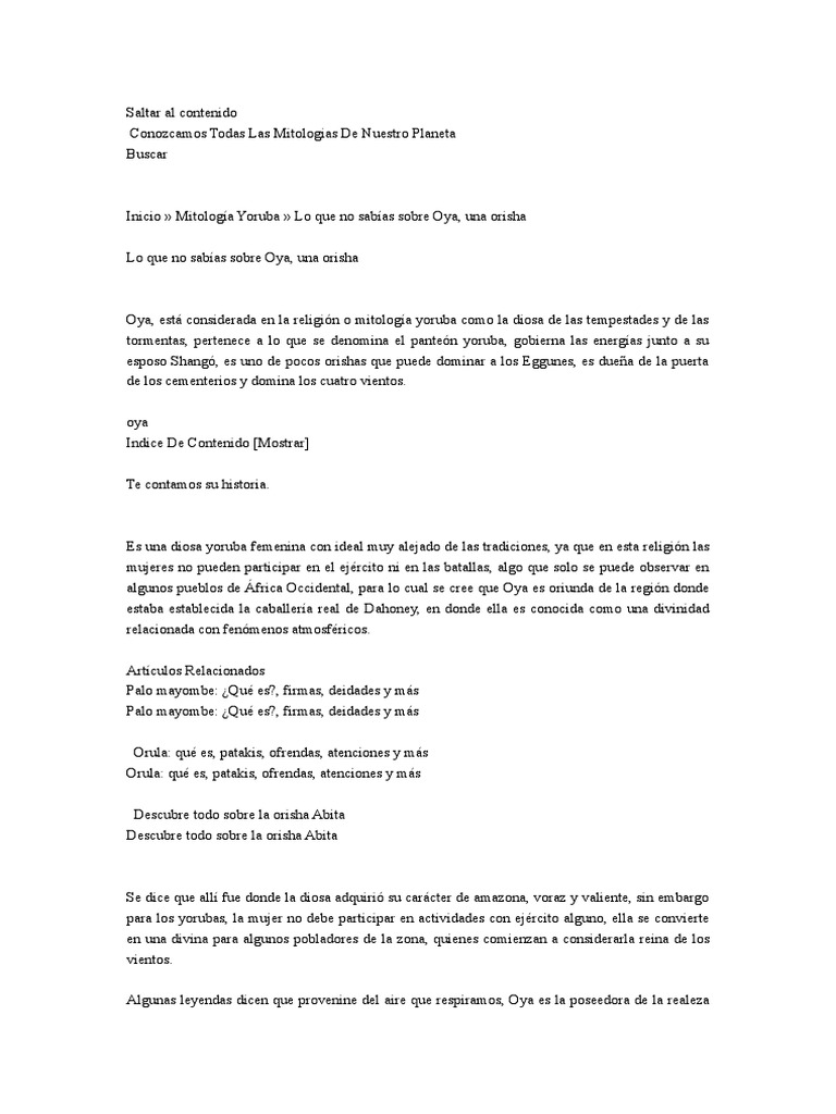 Oya Oraciones y Mas | PDF | Religión y creencia