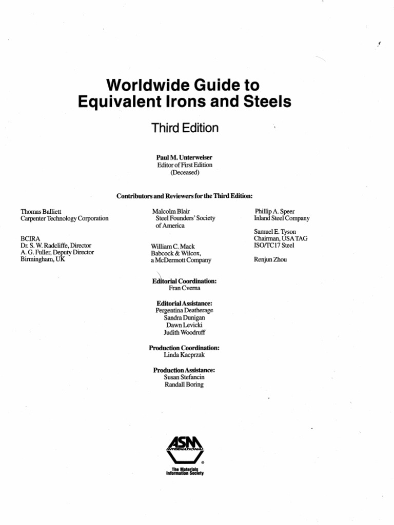 Worldwide Guide To Equivalent Irons and Steels | PDF