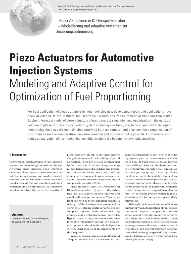 Piezo Adaptive Control MTZ 2006 | PDF | Fuel Injection | Control Theory
