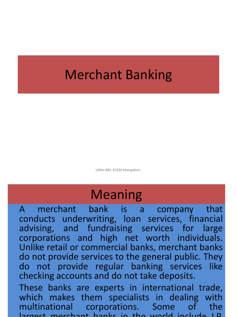 Merchant Banking Unit 3 | PDF | Securities (Finance) | Banks