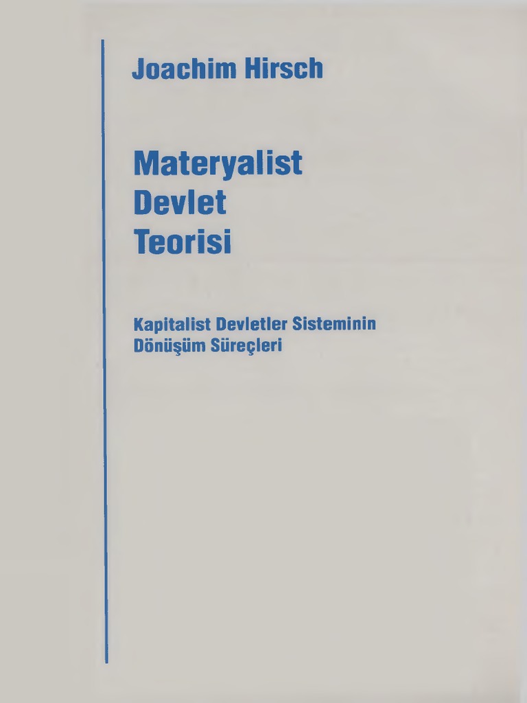 Joachim Hirsch - Materyalist Devlet Teorisi | PDF
