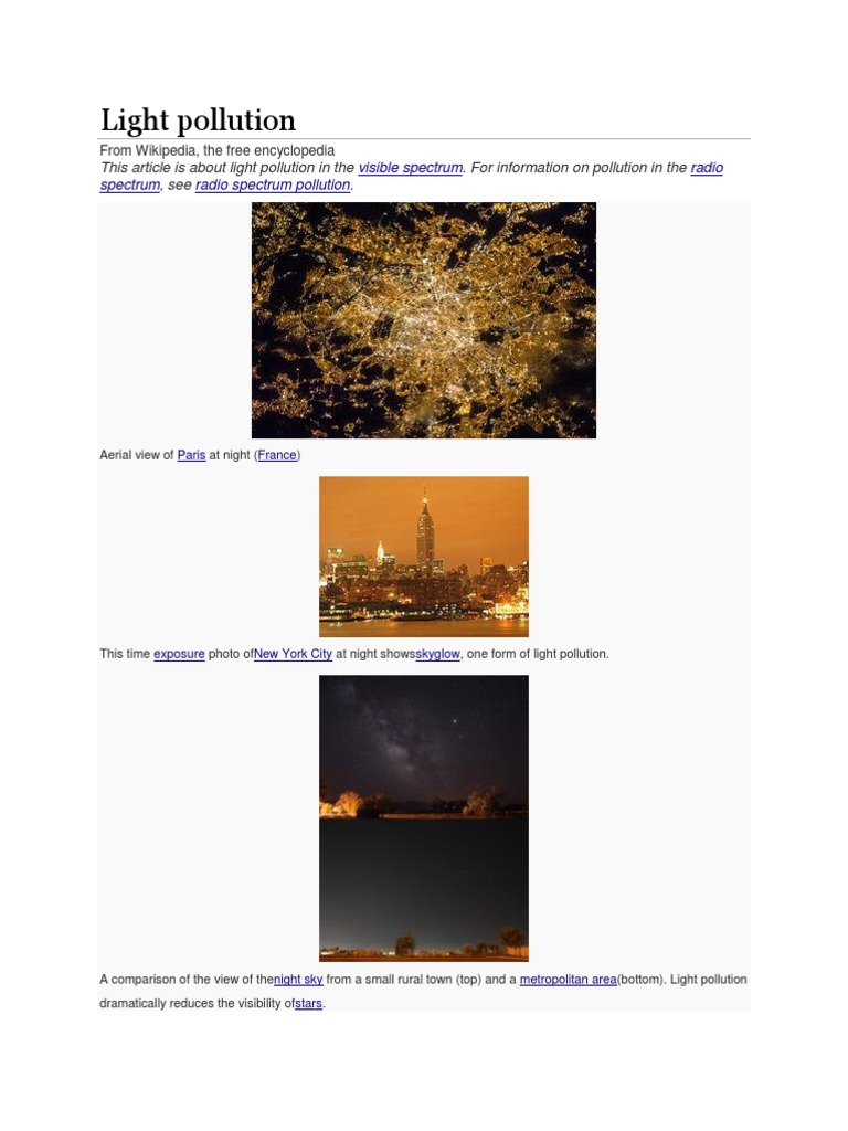 Light Pollution | PDF | Lighting | Sky