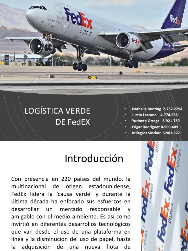 FEDEX Logística Verde, Proyecto Final | PDF | Logística | Fed Ex