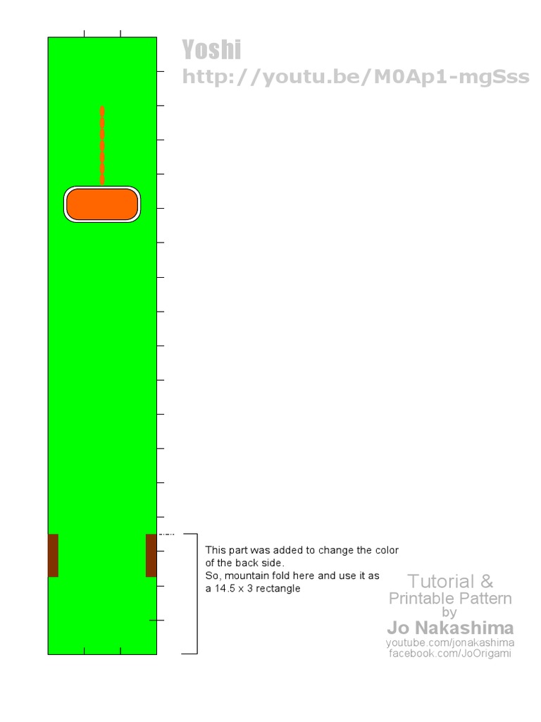 Yoshi Origami Tutorial & Printable Pattern | PDF