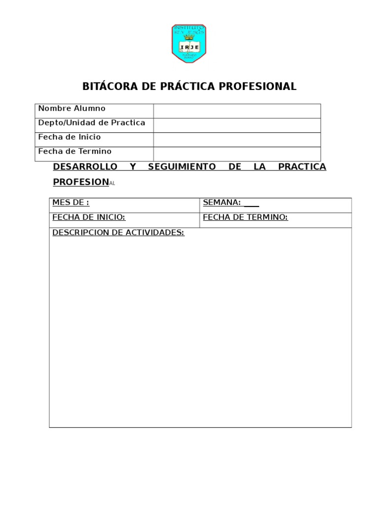 Bitacora de Actividades de Practica Profesional | PDF