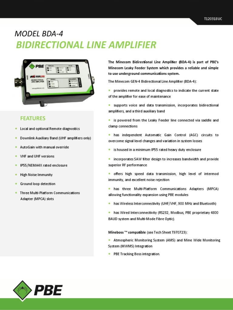 Bi Directional Amplifier BDA 4 | PDF | Very High Frequency | Amplifier