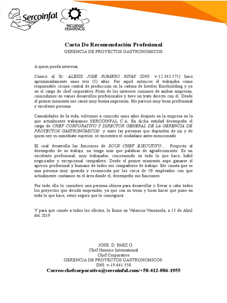 Carta Profesional | PDF