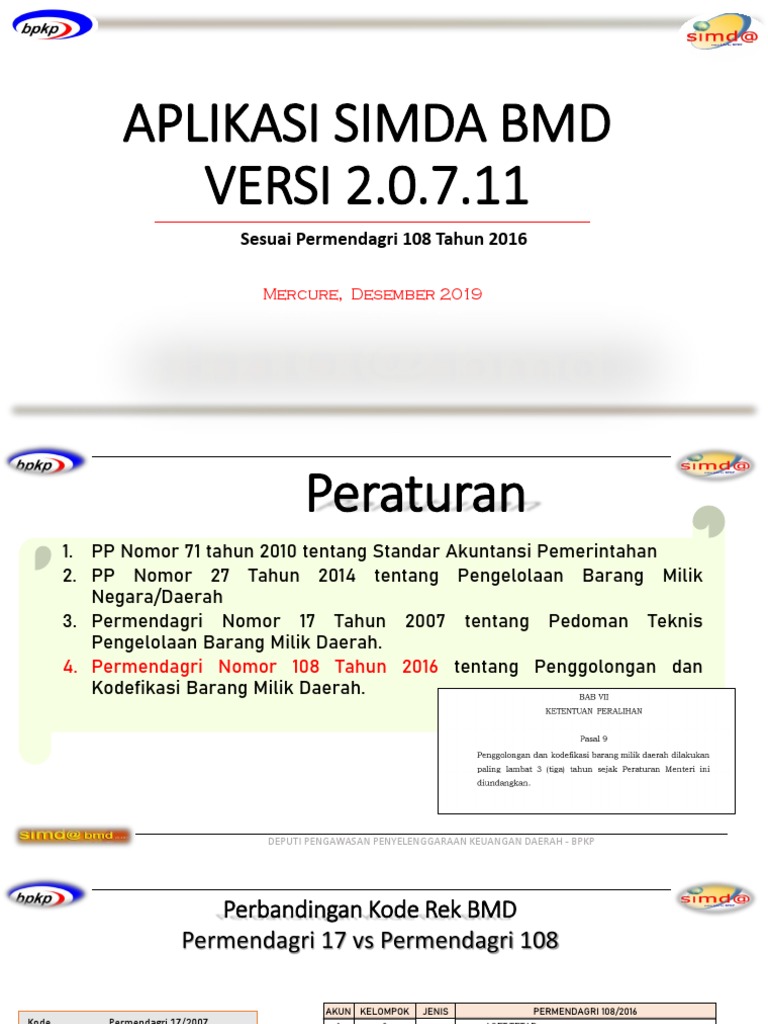 Slide SIMDA BMD 2.0.7.11 Mercure | PDF