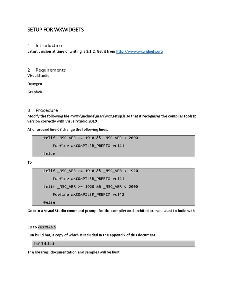 Setup For WxWidgets | PDF