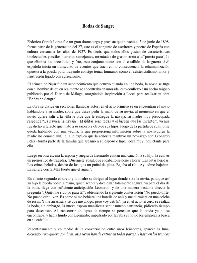 Bodas de Sangre Español | PDF | Boda