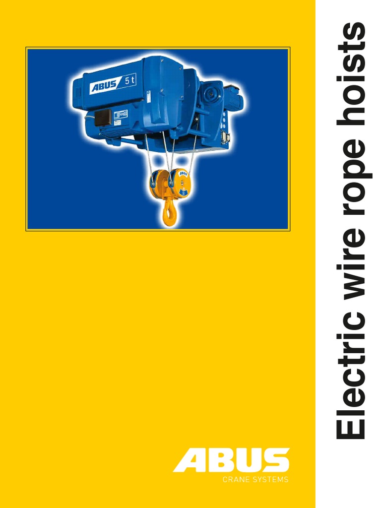 Abus Electric Wire Rope Hoists | PDF | Electric Motor | Crane (Machine)