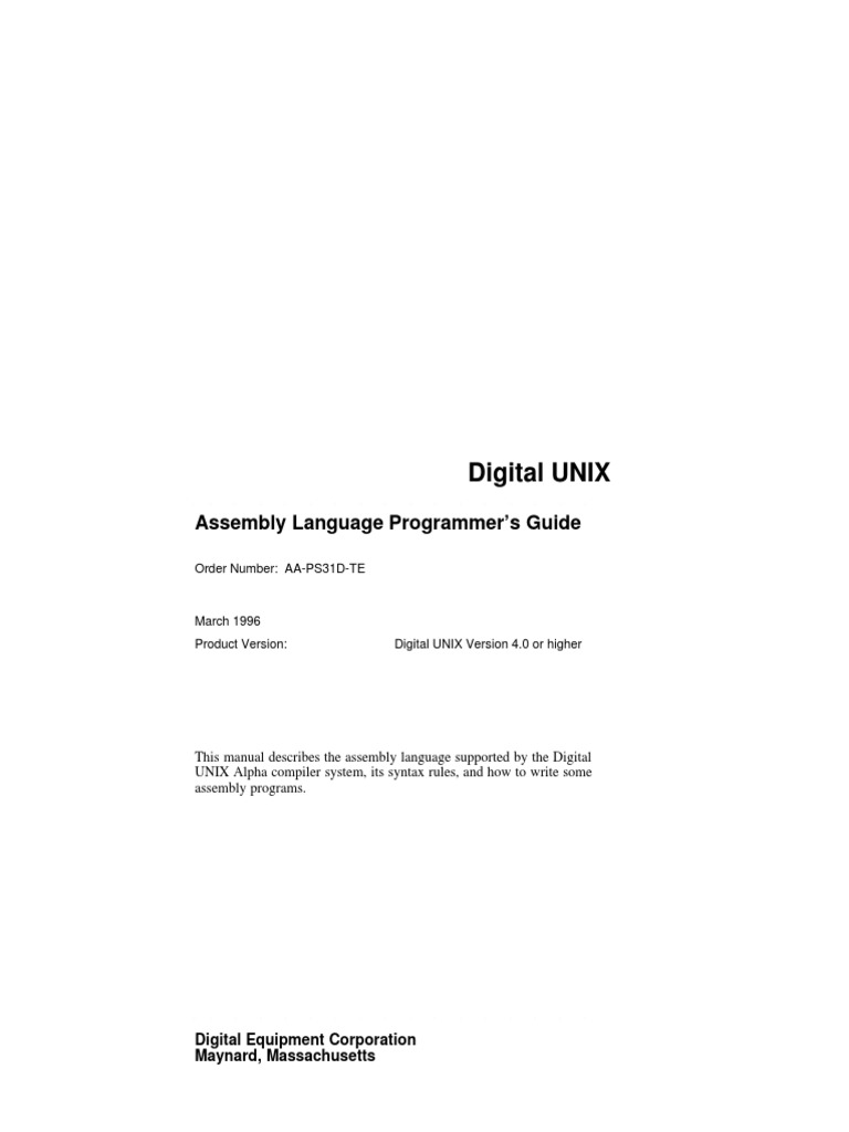 Alpha ASM Manual | PDF | File Format | Assembly Language