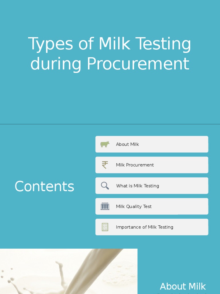Types of Milk Testing During Procurement | PDF | Sodium Hydroxide | Milk