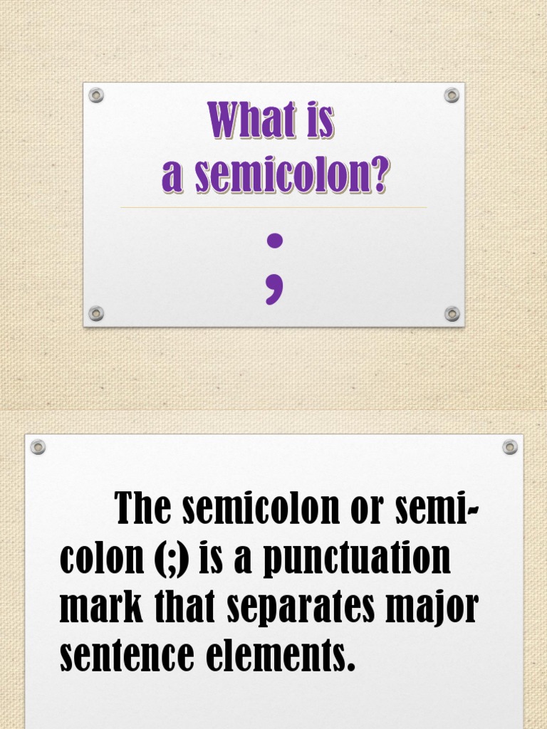 Semicolon Punctuation