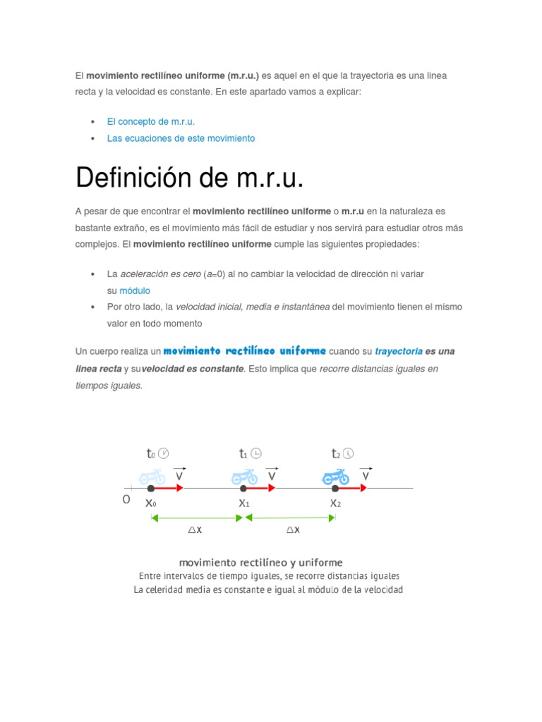 Formulas MRU MRUA | PDF | Aceleración | Velocidad