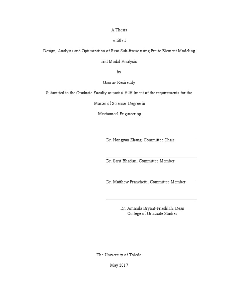 Thesis Gauravkesireddy Final Pdf Finite Element Method Axle