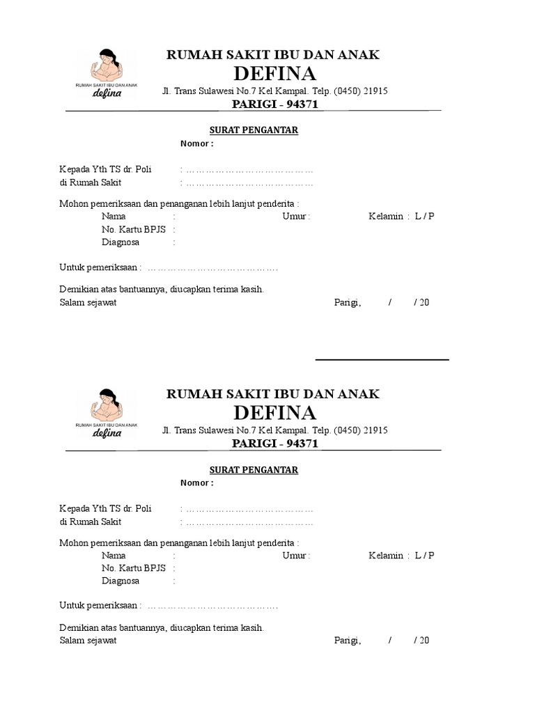 Surat Pengantar Pemeriksaan Rontgen | PDF