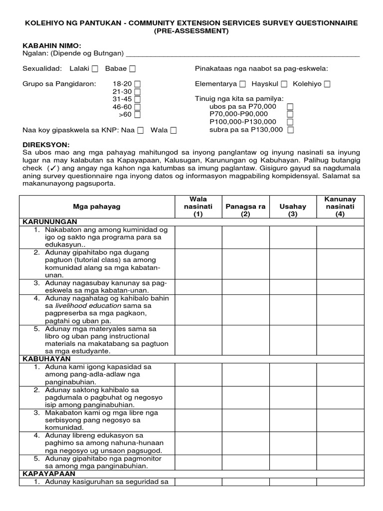 Survey Sample Visaya | PDF