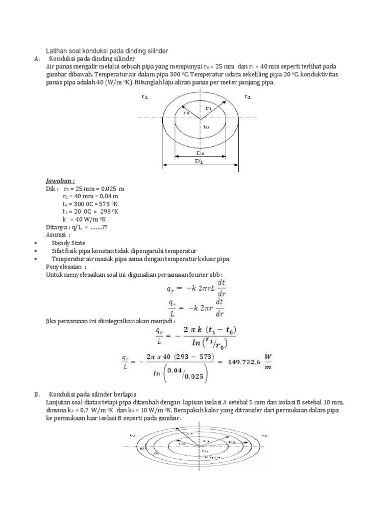 Soal Konduksi Dinding Silinder | PDF