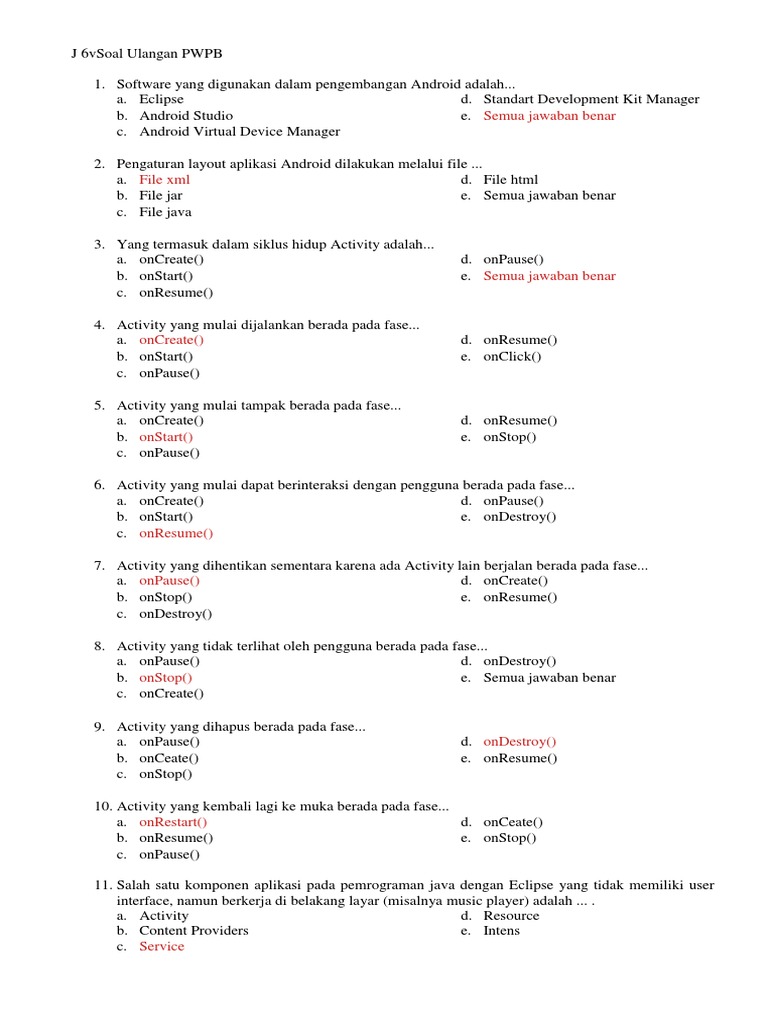 Soal Ulangan PWPB | PDF | Metode & Bahan Ajar | Teknologi & Rekayasa