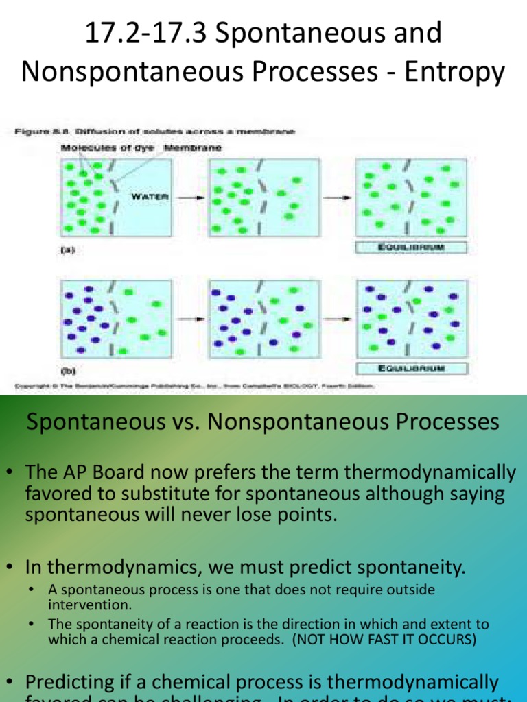Spontaneous and Nonspontaneous Processes - Entropy | PDF | Chemical ...