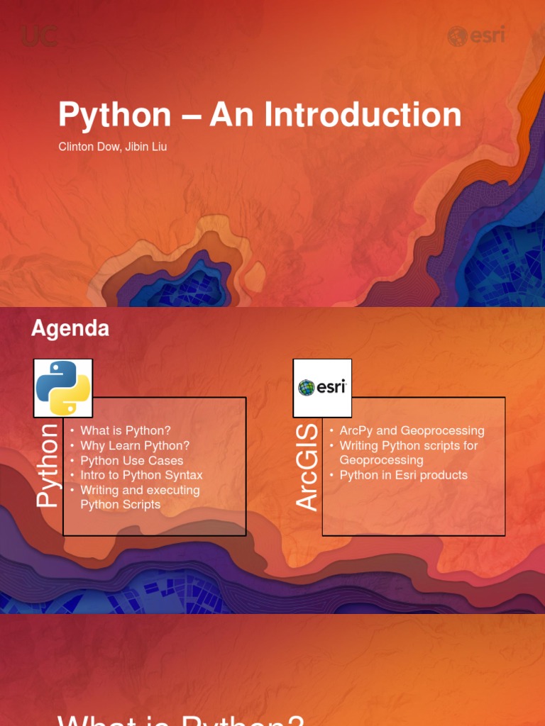 Python Introduction Pdf Arc Gis Python Programming Language
