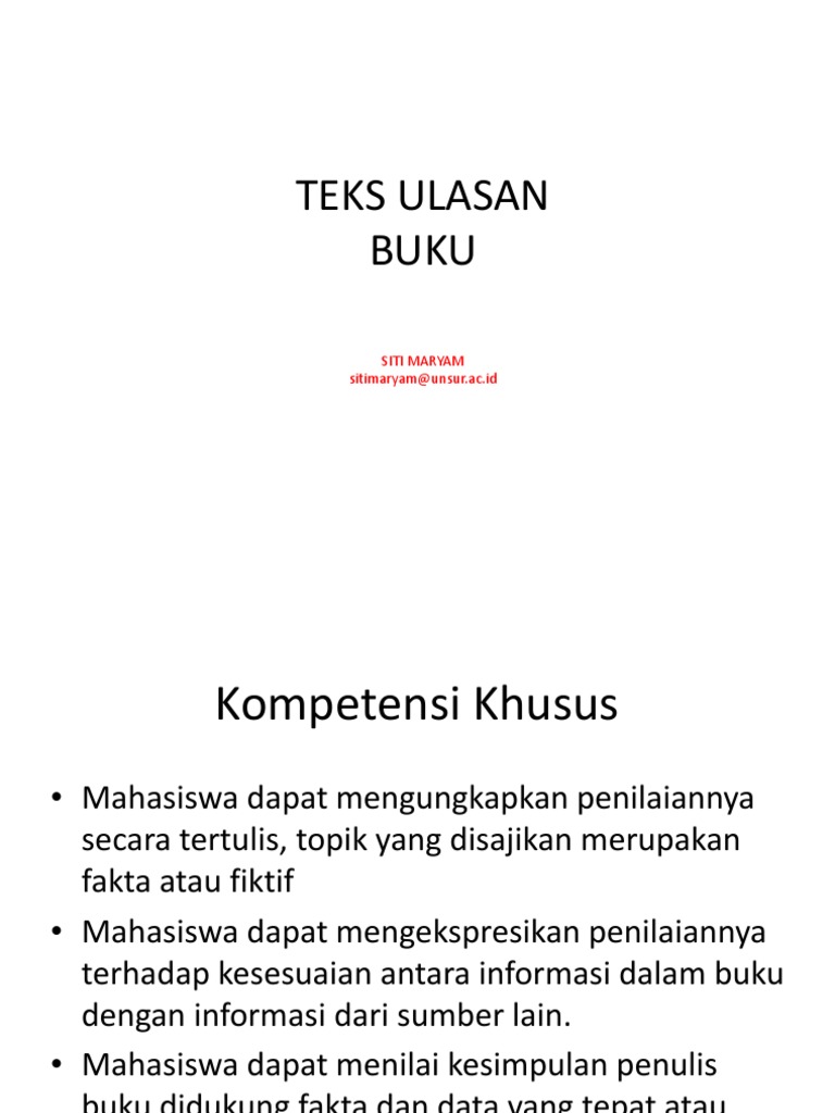 Teks Ulasan Buku | PDF