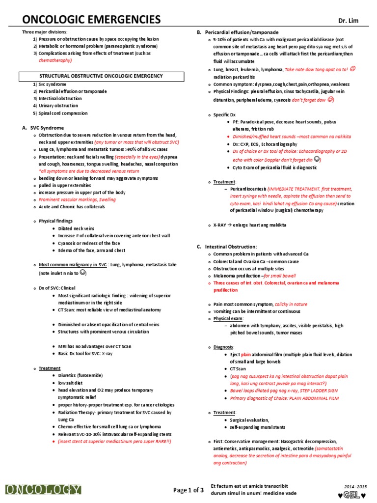 Oncologic Emergencies | PDF | Medical Specialties | Clinical Medicine
