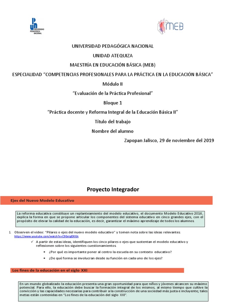 Proyecto Integrador | PDF | Plan de estudios | Educación primaria