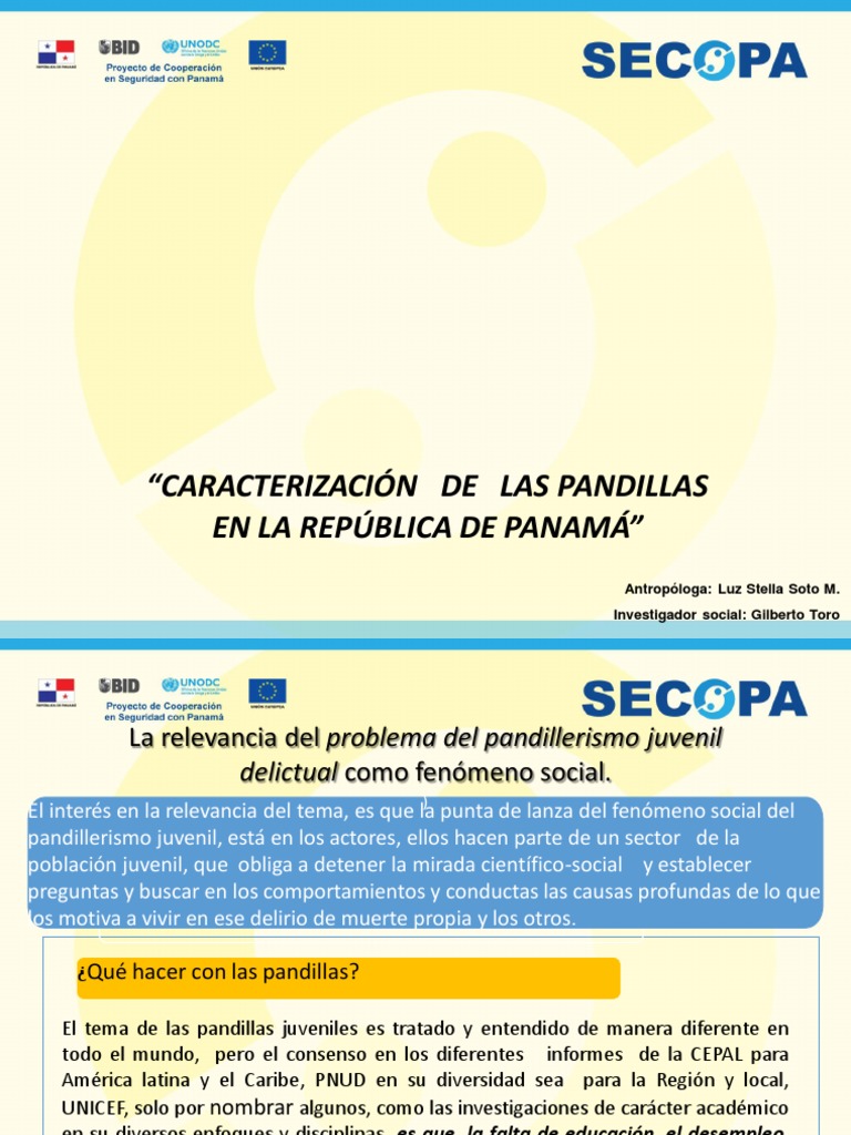 Caracterizacion de Pandillas PDF | PDF | Crimen organizado | Crimen y violencia