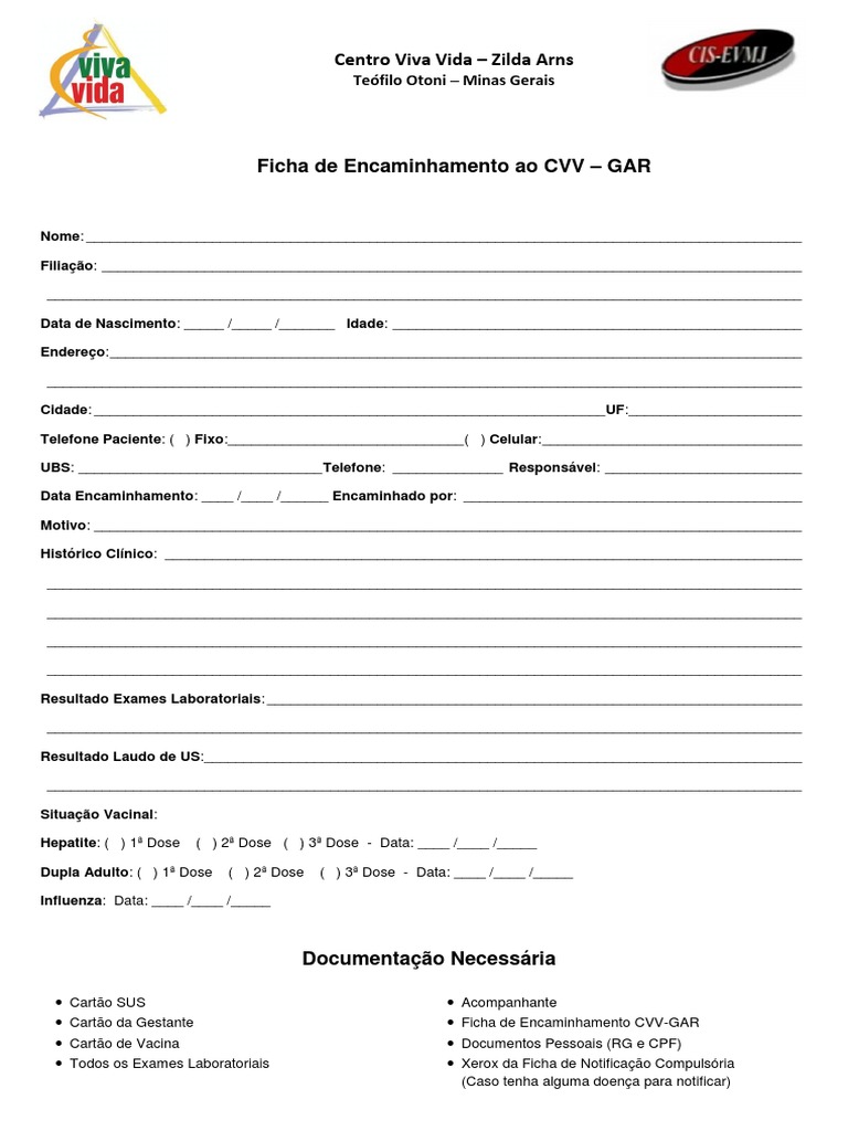 Ficha de Encaminhamento de Gestante | PDF | Microbiologia | Imunologia Ficha de Encaminhamento de Gestante | PDF | Microbiologia | Imunologia