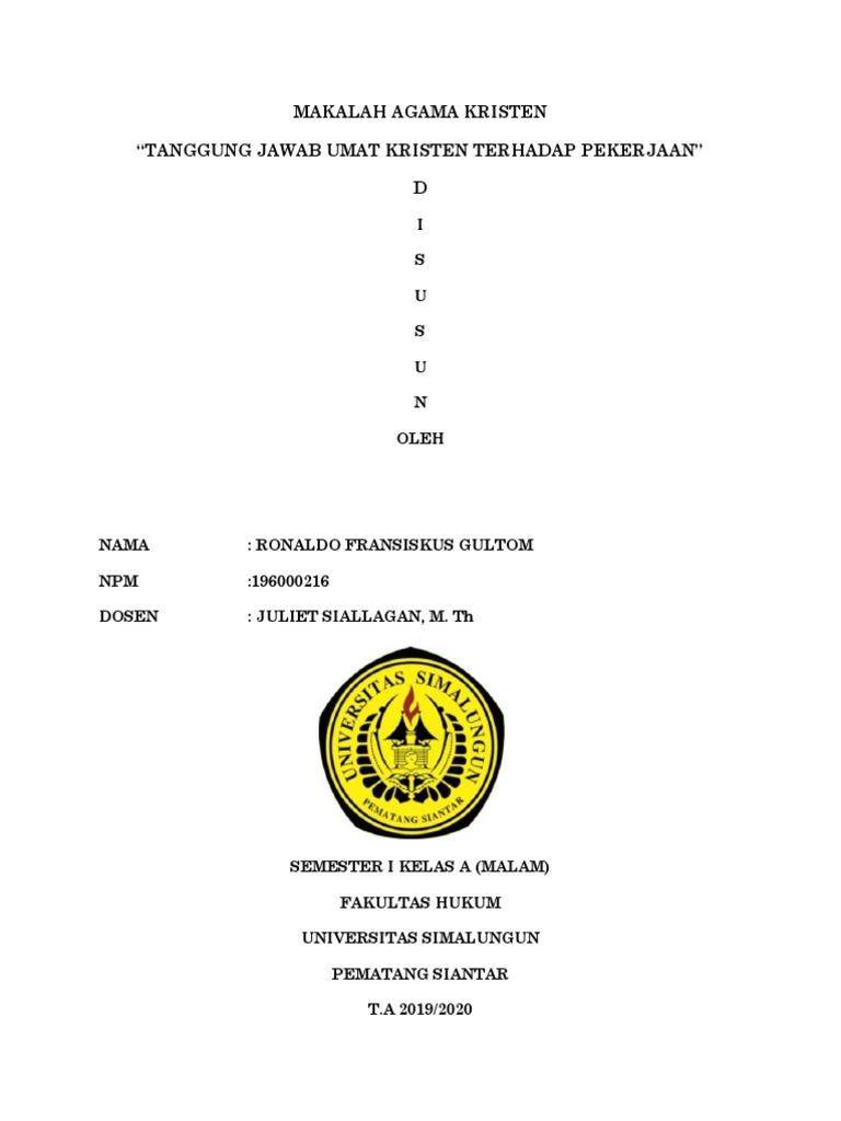Makalah Agama Kristen | PDF