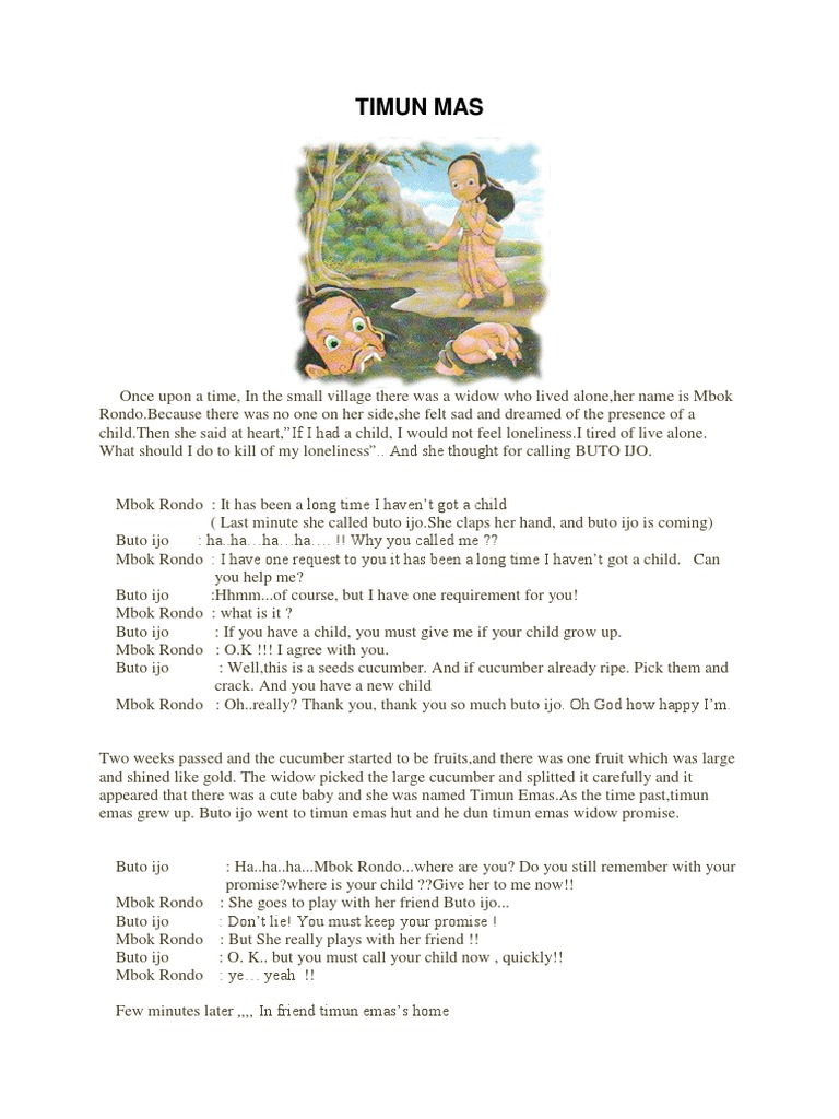 Timun Mas in English | PDF