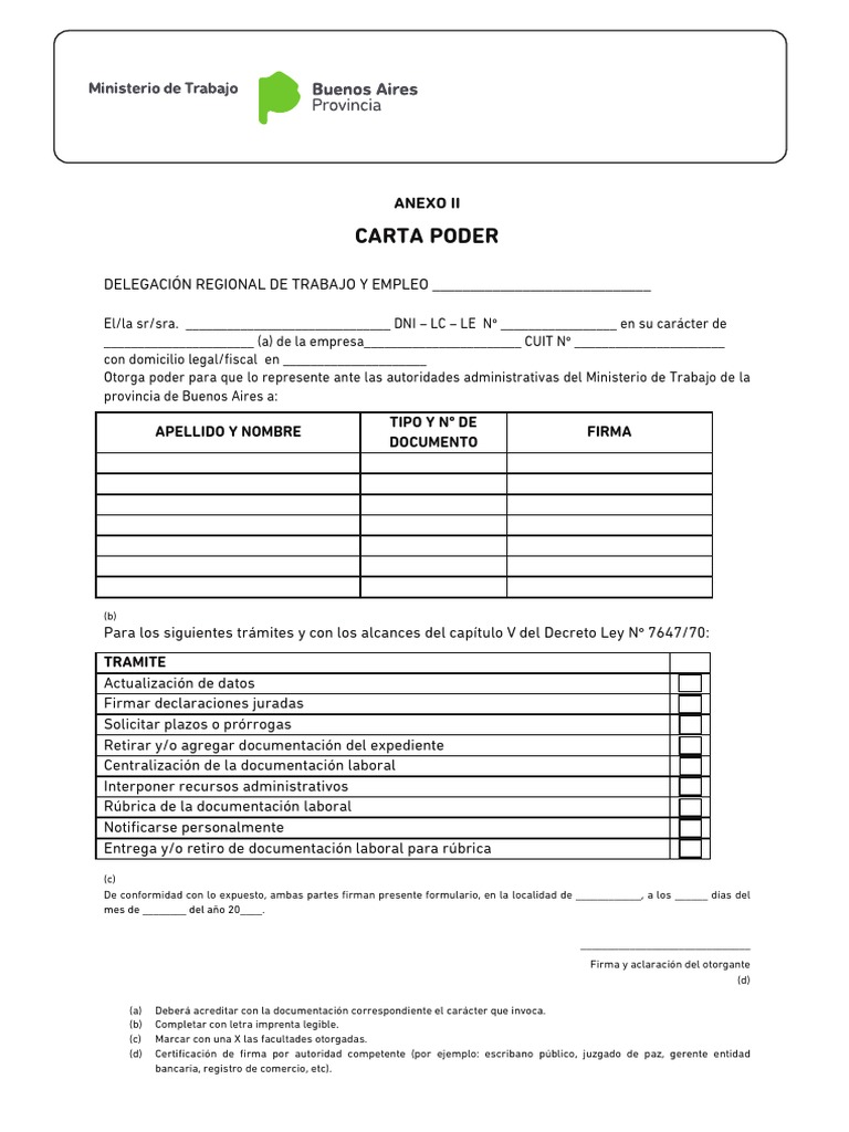 Carta Poder para Representación Laboral | PDF | Finanzas y dinero