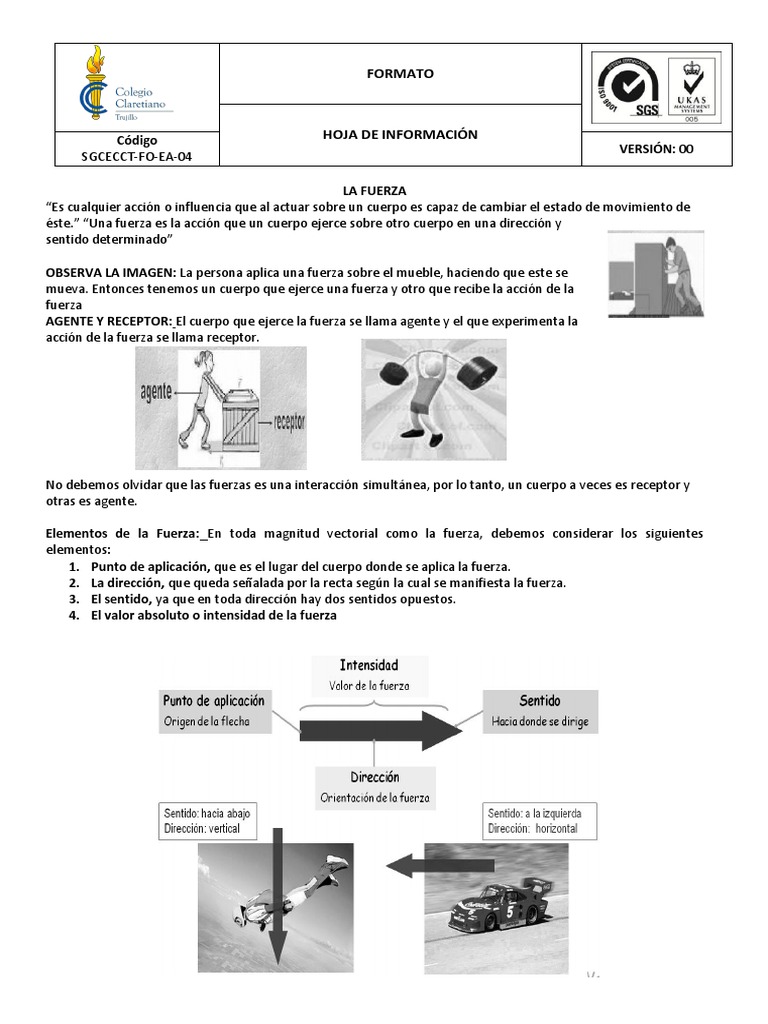 Elementos y Tipos de Fuerza para Niños | PDF | Fricción | Fuerza