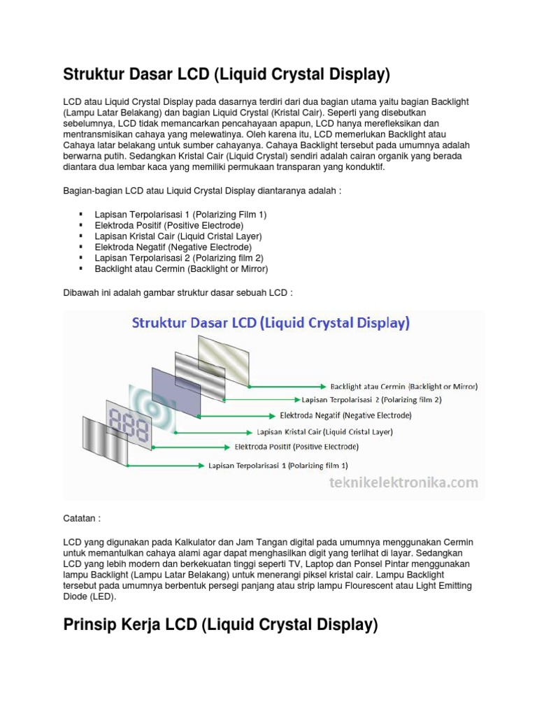 Struktur dan Prinsip Kerja LCD | PDF | Metode & Bahan Ajar