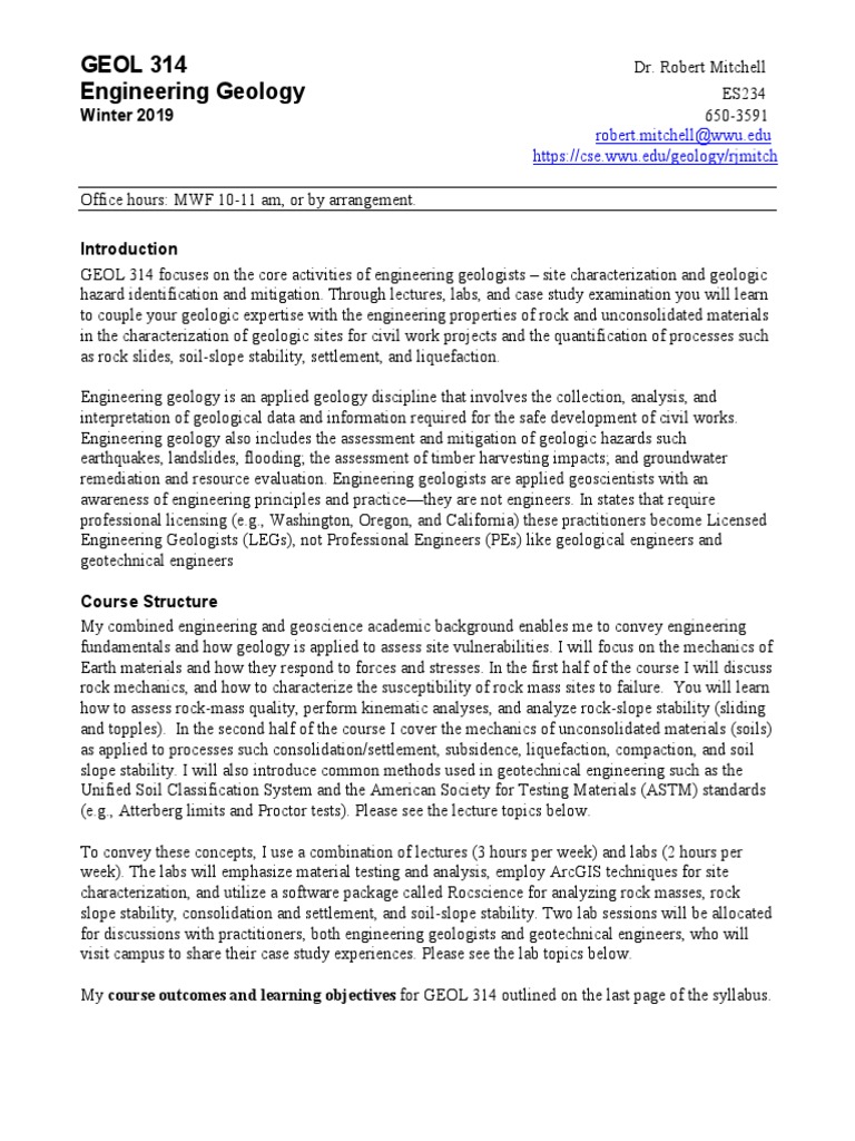 Engineering Geology | Download Free PDF | Geology | Geotechnical ...