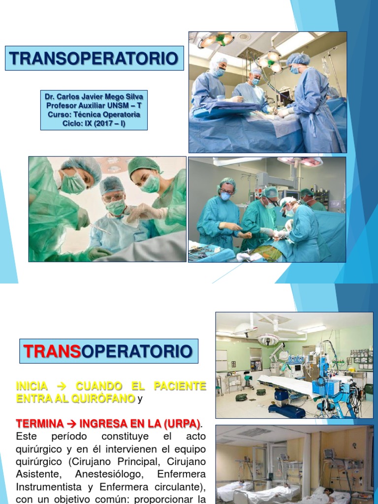 Transoperatorio Clase Magistral | PDF | Cirugía | Especialidades Medicas